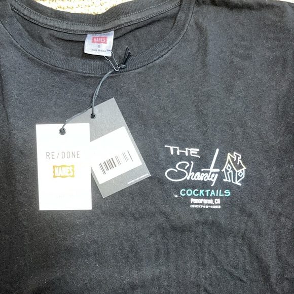Re/Done | Tops | Bnwt Redone X Hanes The Shanty Black Tshirt | Poshmark